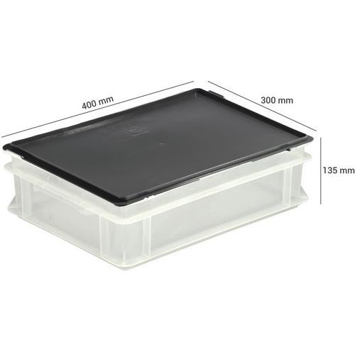 Behälter mit Deckel RAKO durchsichtig - 400x300 mm - 10 bis 40 L ...