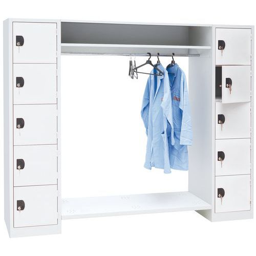 Spind Modulo mit mehreren Fächern und offener Garderobe - 1 bis 2 ...