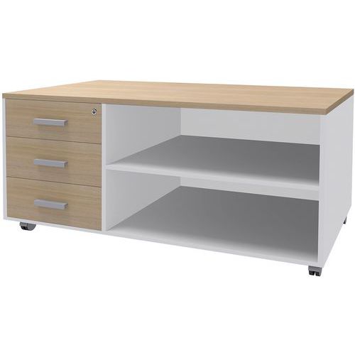 Sideboard mit Rollen, Griff in matt, 3 Schubladen, Urban - Manutan.ch